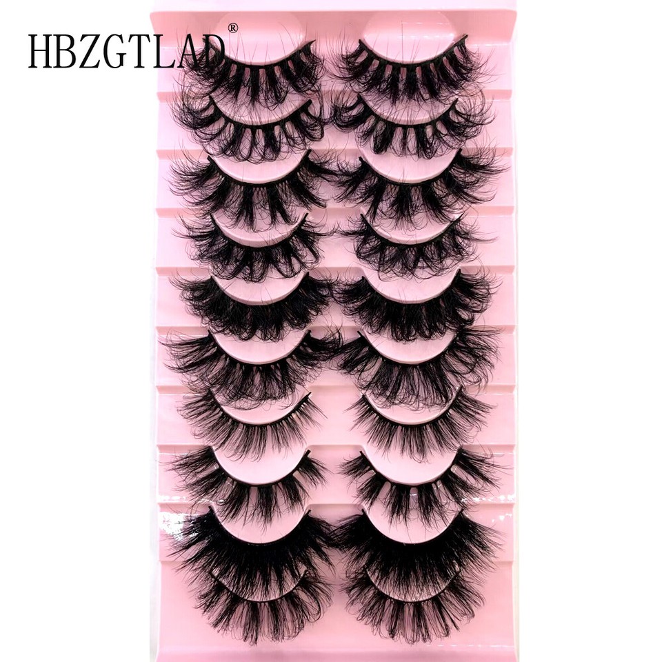 Mink Fluffy Dramatic False Eyelashes 20mm Long Faux Mink Eyelashes D ...