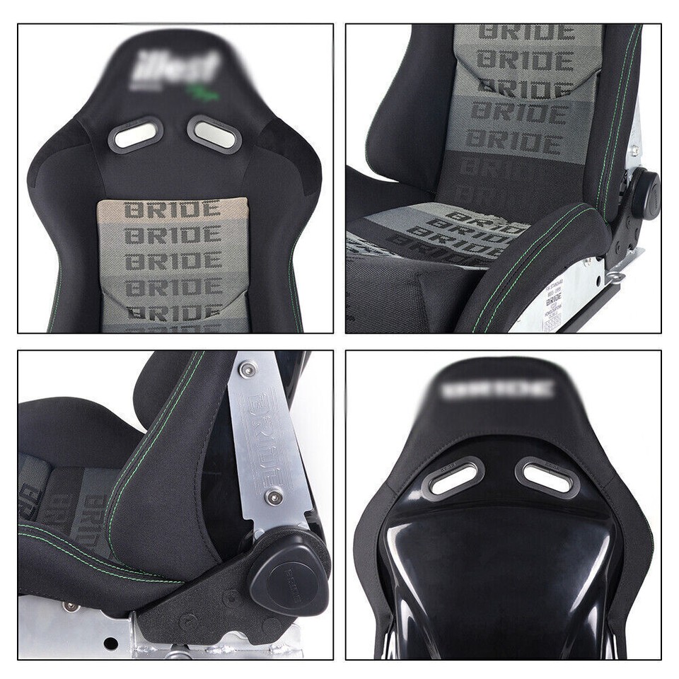 Large Size BRIDE Seats Low Max Racing Seats Black Adjustable Backrest w ...