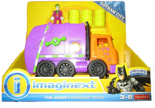 Imaginext JOKER GARBAGE TRUCK DC Super Friends VEHICLE & FIGURE GOTHAM ...