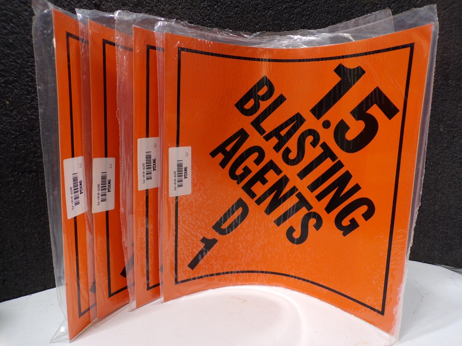4PK DOT Container Placard: DOTP-0101-PS, 1.5 Blasting Agents D, Rigid ...