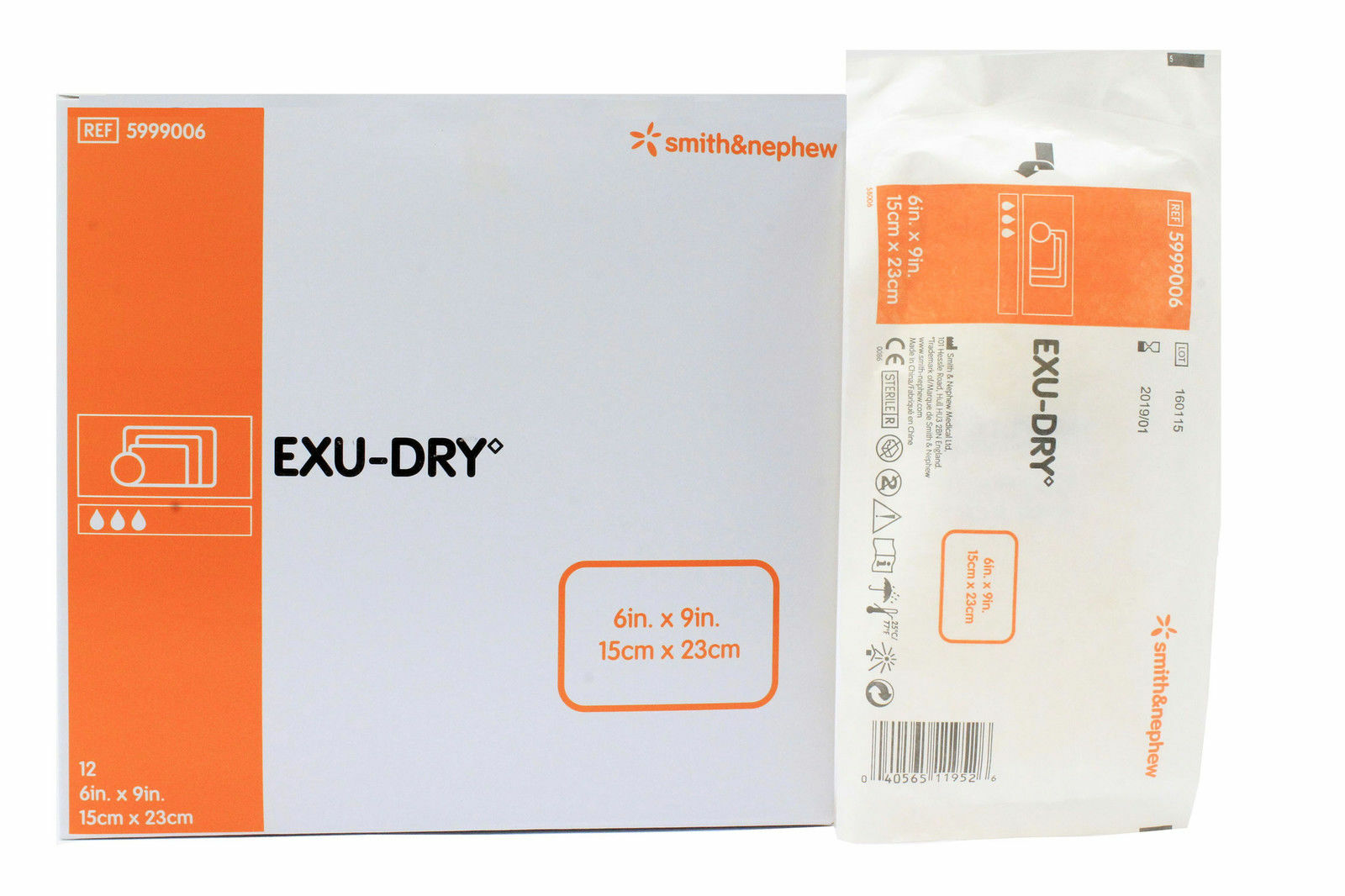 Smith & Nephew 5999006 Exu-Dry Leg/Arm Dressing for Infant, 6"x 9"(Pack ...