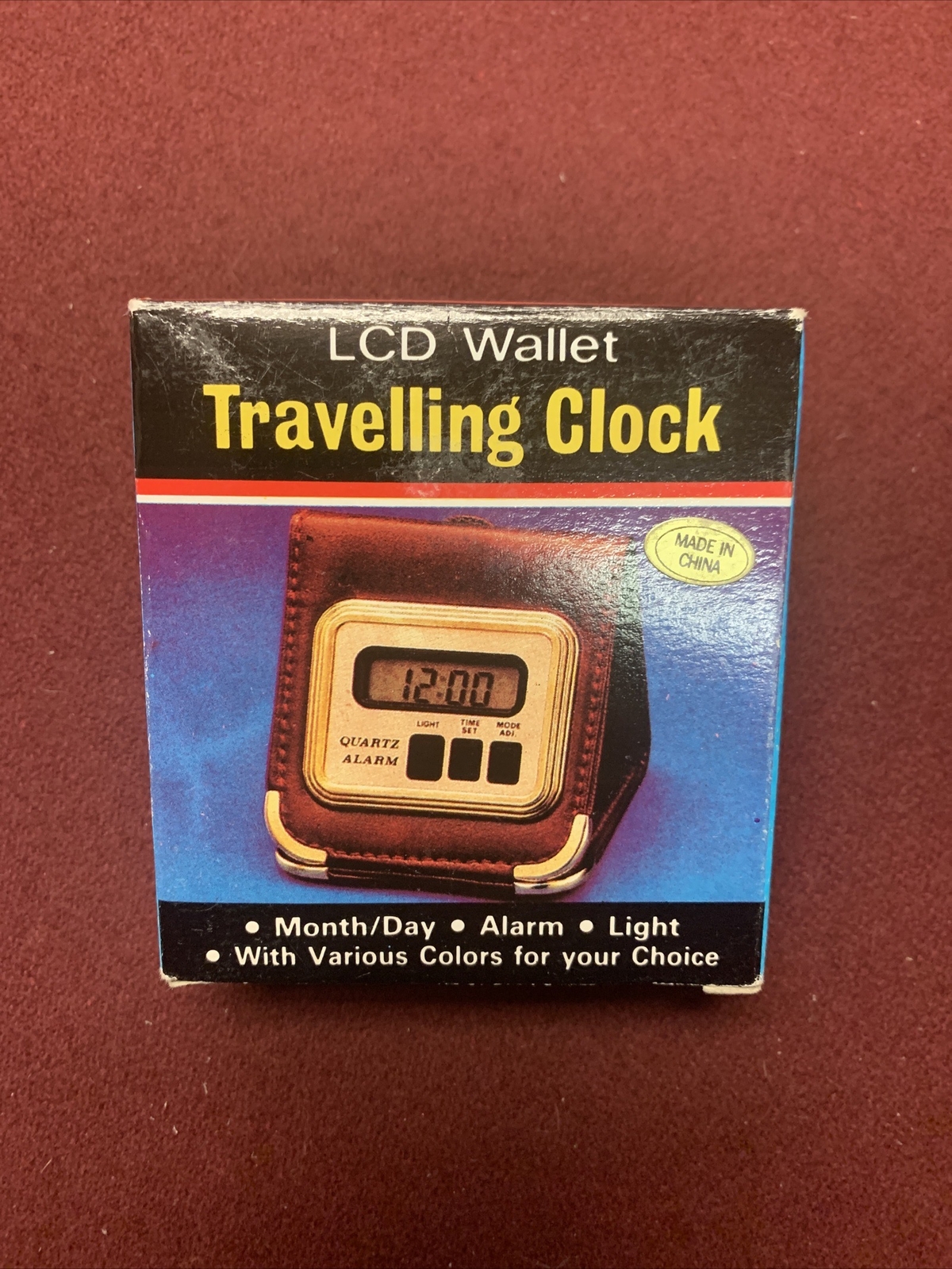 Vintage LCD Wallet Travelling Clock w/ Alarm & Light RARE UNTESTED ...