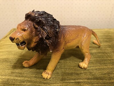 Large VTG AAA LION Hard Rubber PVC Realistic Animal Figure 9" long | eBay