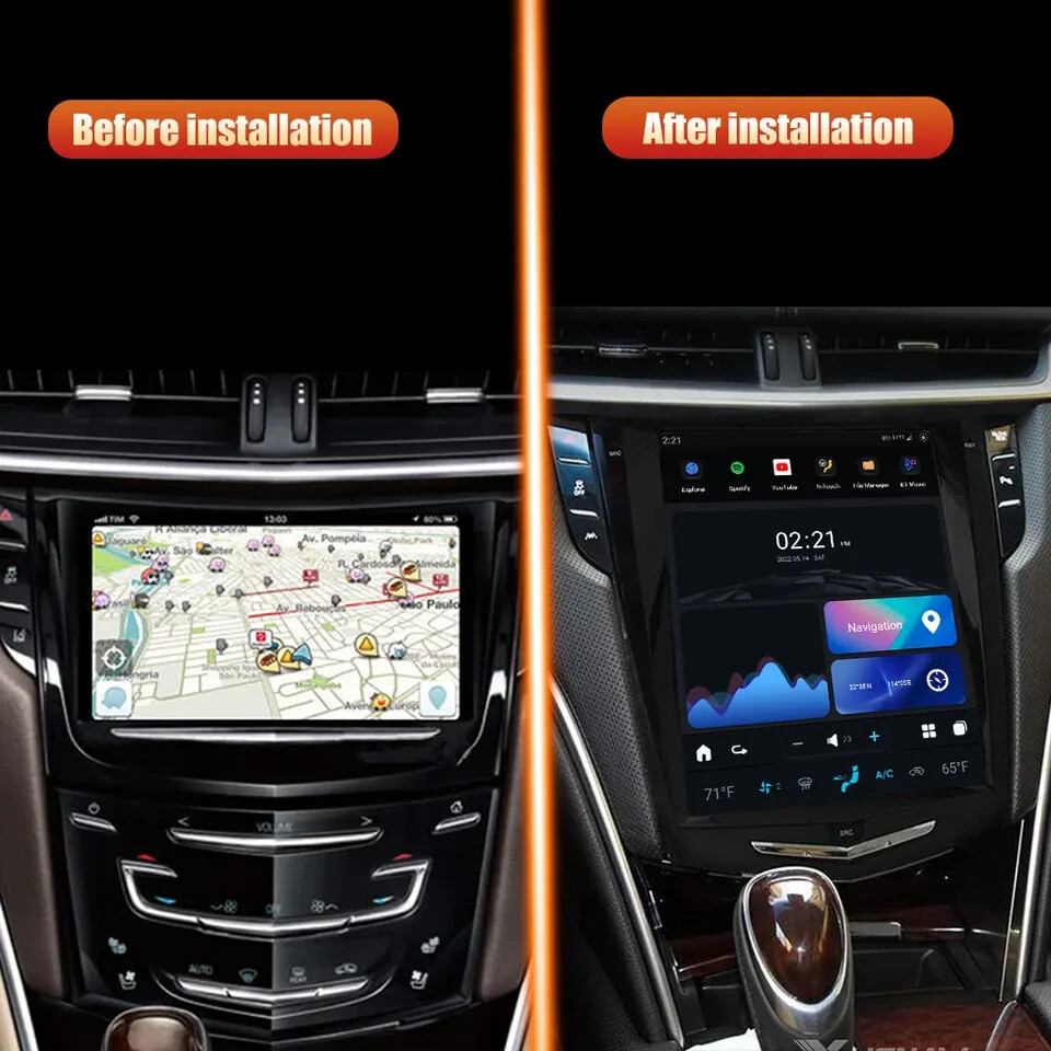 Android 13.0 Tesla Screen GPS Radio For Cadillac ATS CTS SRX Escalade ...