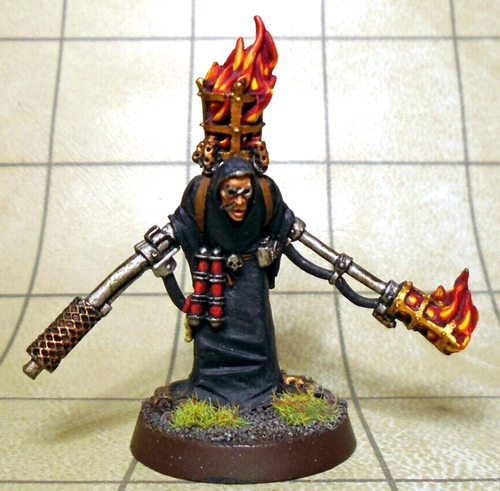 Warhammer 40k Inquisition Acolyte w/ Flamer Arms Painted Metal OOP ...