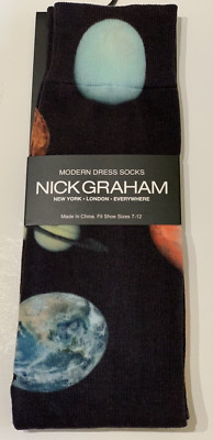 Space Nasa Socks Solar System Nick Graham Premium Dress Black New Free ...