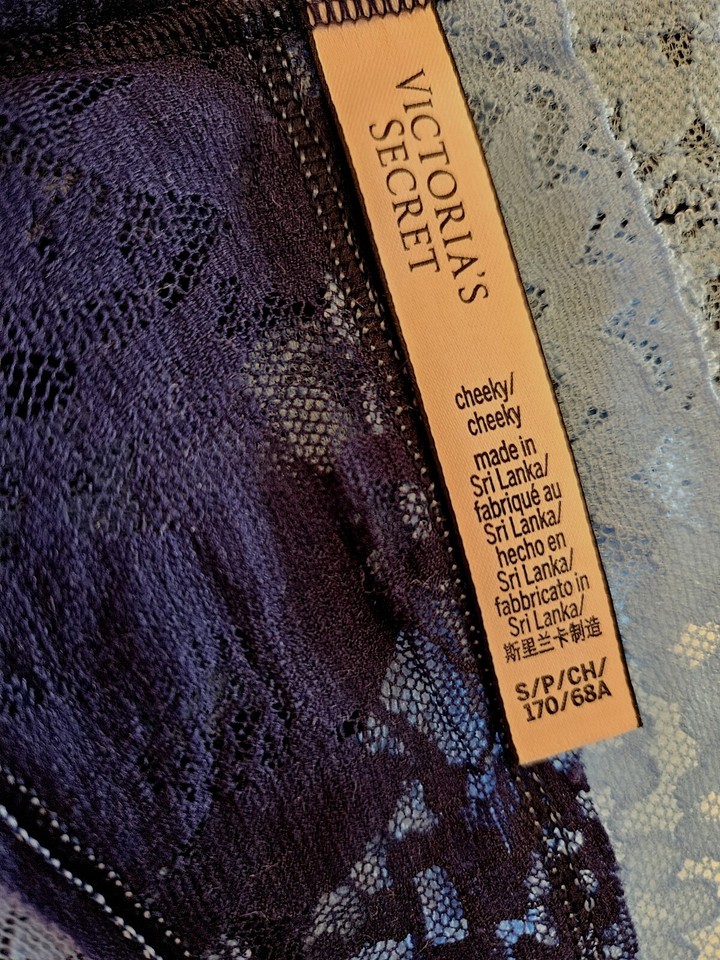 VICTORIA'S SECRET Blue Colorblock Floral Lace Cheeky Panties - S | eBay