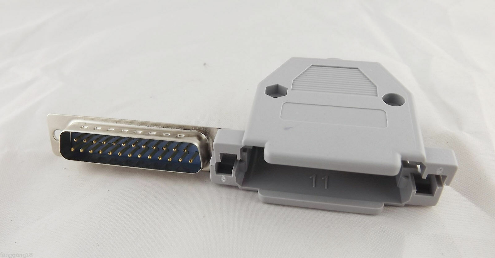 10pcs DB25 Male 25 Pin 2 Rows D-Sub Connector Grey Plastic Hood Cover ...