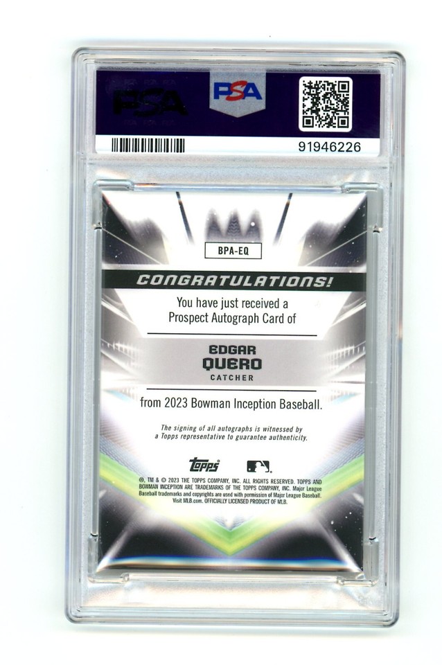 2023 Bowman Inception Edgar Quero /50 Gold Electricity Auto #BPA-EQ PSA ...
