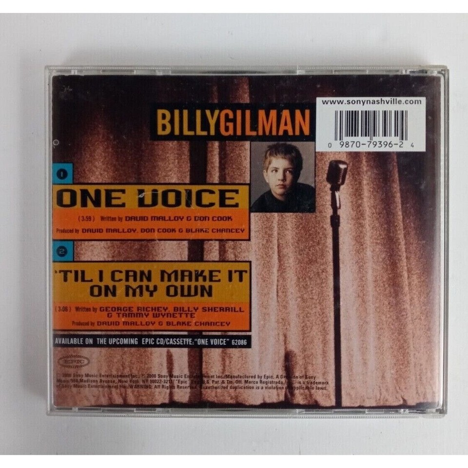 Billy Gilman One Voice CD Single 2000 Sony | eBay