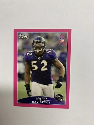2009 Topps Ray Lewis Pink A Crucial Catch Breast Cancer Awareness Rare ...