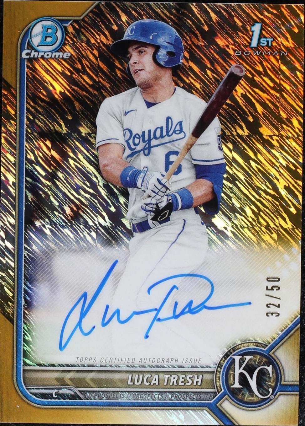 2022 Bowman - Chrome Prospect Autographs Luca Tresh #CPA-LTS Gold ...