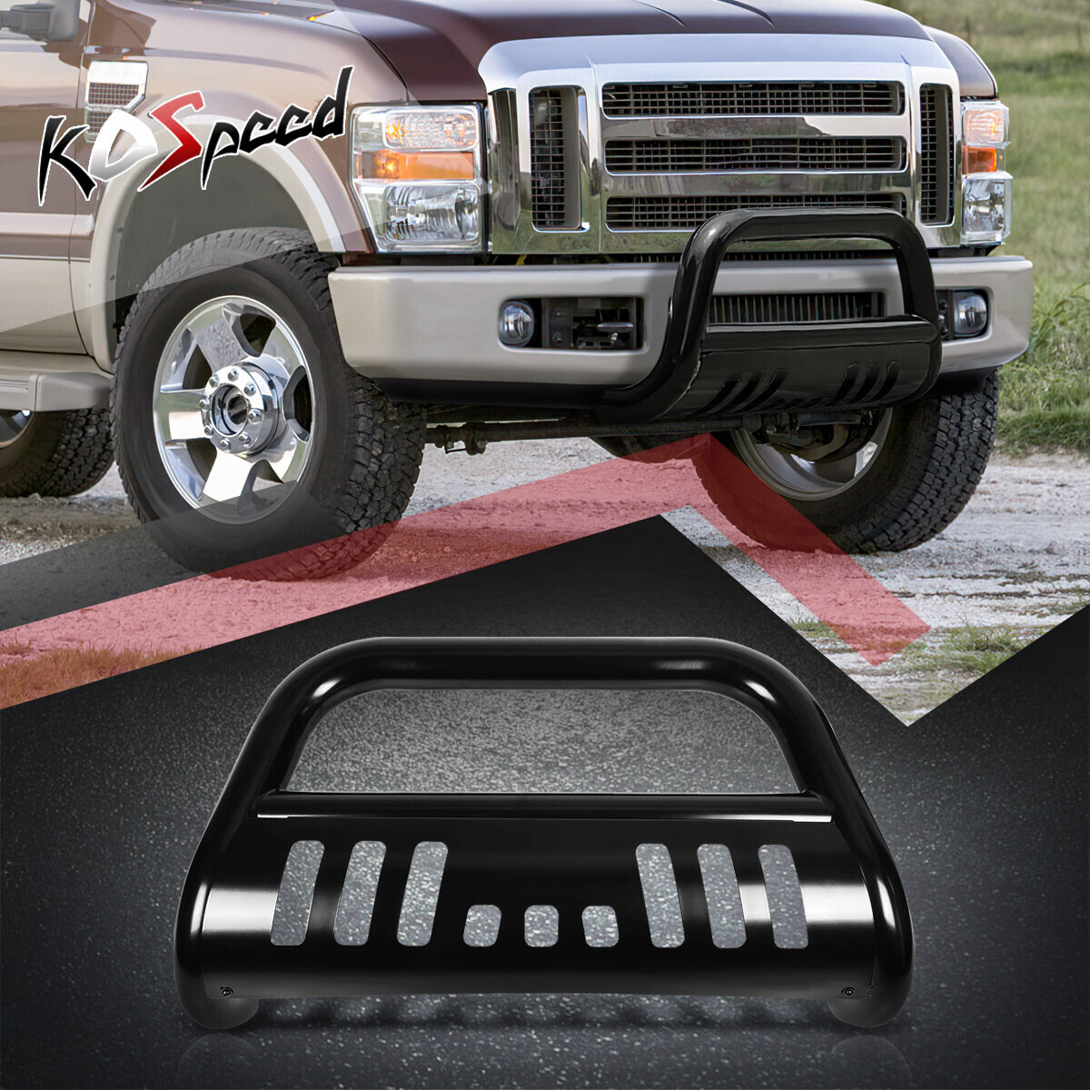 3" Carbon Steel Bull Bar Push Grille Guard for 08-10 Ford F250-F450 ...