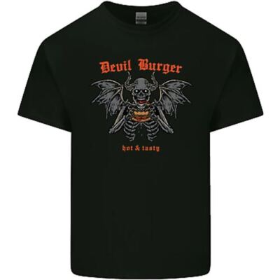 Devil Burger Démon Satan Faucheuse BBQ T-Shirt En Coton Pour Hommes | eBay