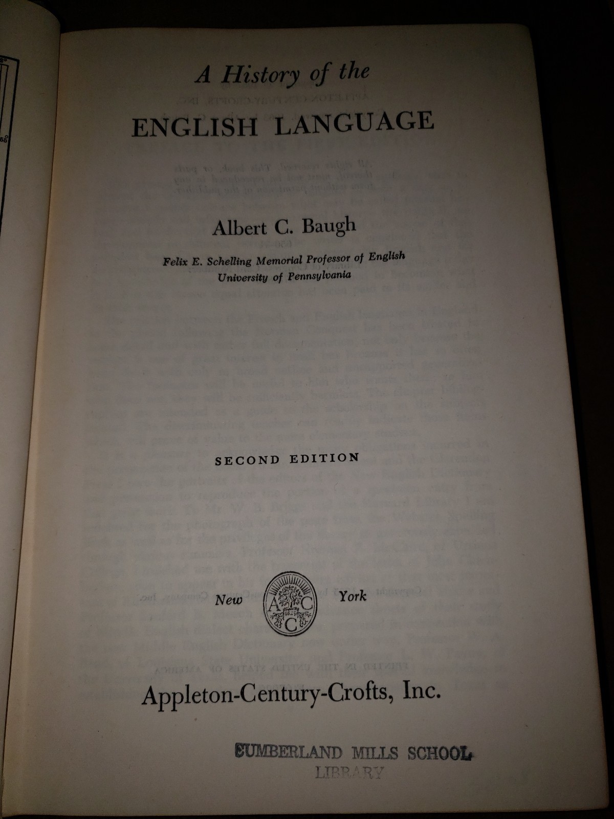 A History of the English Language by Albert C. Baugh 1957 | eBay