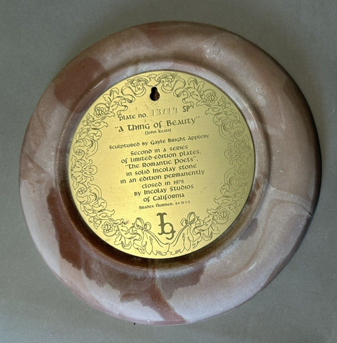 Vintage Incolay Stone Wall Hanging 10" Plate Plaque 13719 A Thing of ...