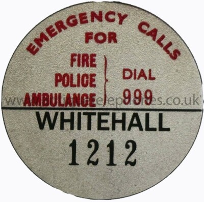 Aged GPO telephone dial label with stamper font. WHITEHALL 1212 | eBay UK