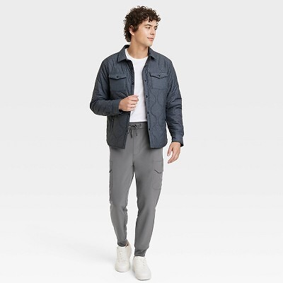 Men's Woven Tech Tapered Cargo Jogger Pants - Goodfellow & Co Gray XL ...