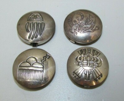Vintage Sterling Silver Button Covers - Set of 4 | eBay