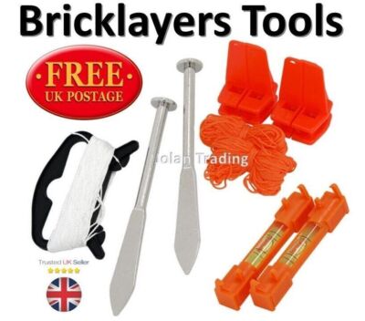 Bricklayers Kit Line level Blocks string Setting Out Walls Blocks | eBay UK