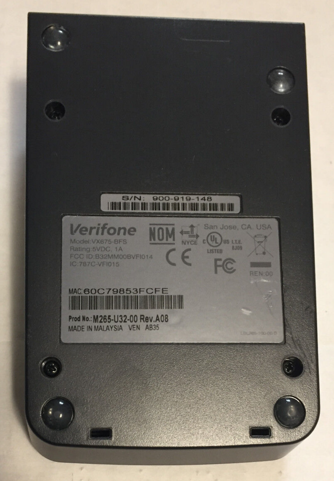 Charging Base VX675-BFS for VeriFone VX675 3G Wireless Credit Card ...