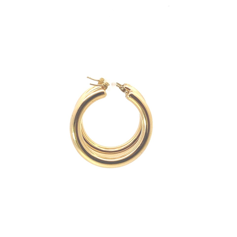 Estate 18k Yellow Gold Polished 5mm Large Thick Hoop Loop Earrings ...