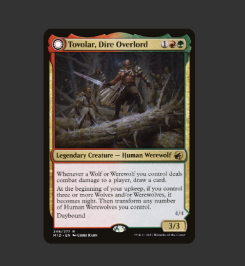 Tovolar, Dire Overlord Werewolf MTG EDH Commander Deck Werewolf Tribal ...