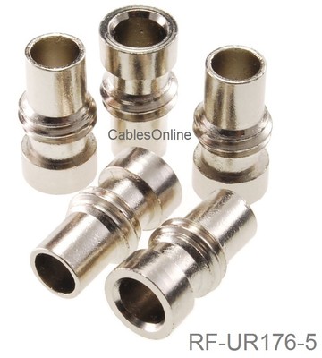 5-Pack UG-176/U Reducer for RG-59/ RG-8x w/OD-6mm for PL-259 Plugs, RF ...