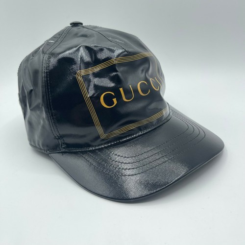 Gucci Mens/Unisex Black Shiny Cotton Montcarlo Logo Baseball Hat Cap ...