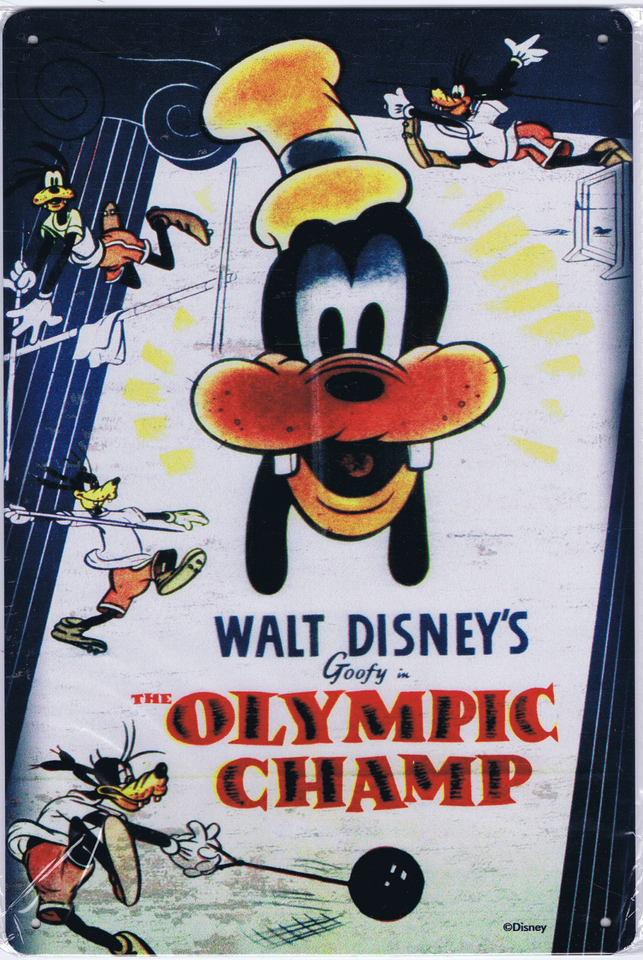 Disney Goofy "Olympic Champ" Tin Metal Sign | eBay