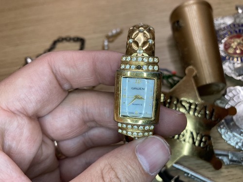 Vintage Junk Drawer Lot Military Collectibles Watches Pins Badges ...