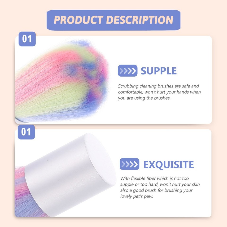 3Pcs Nail Dust Cleaning Portable Cheek Color Brush Nail Salon Supplies ...