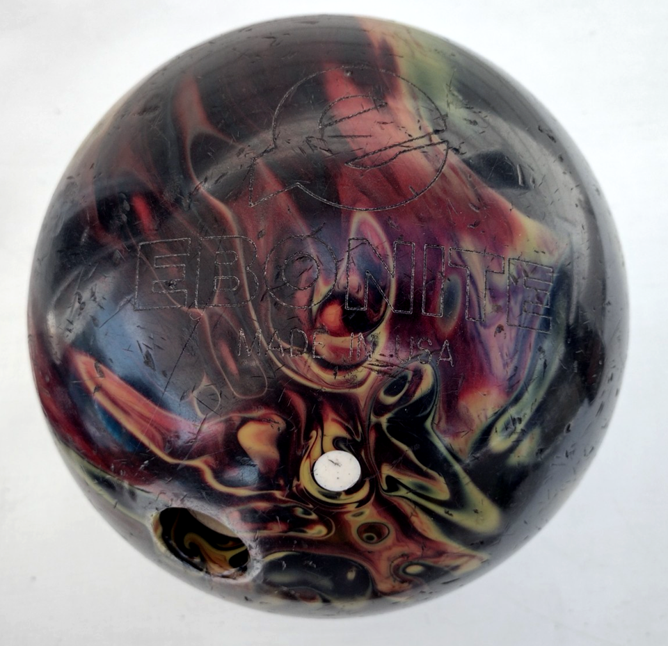 Vgt Ebonite Cyclone USBC Red Yellow Black Marble 14lb Pre-Drilled ...