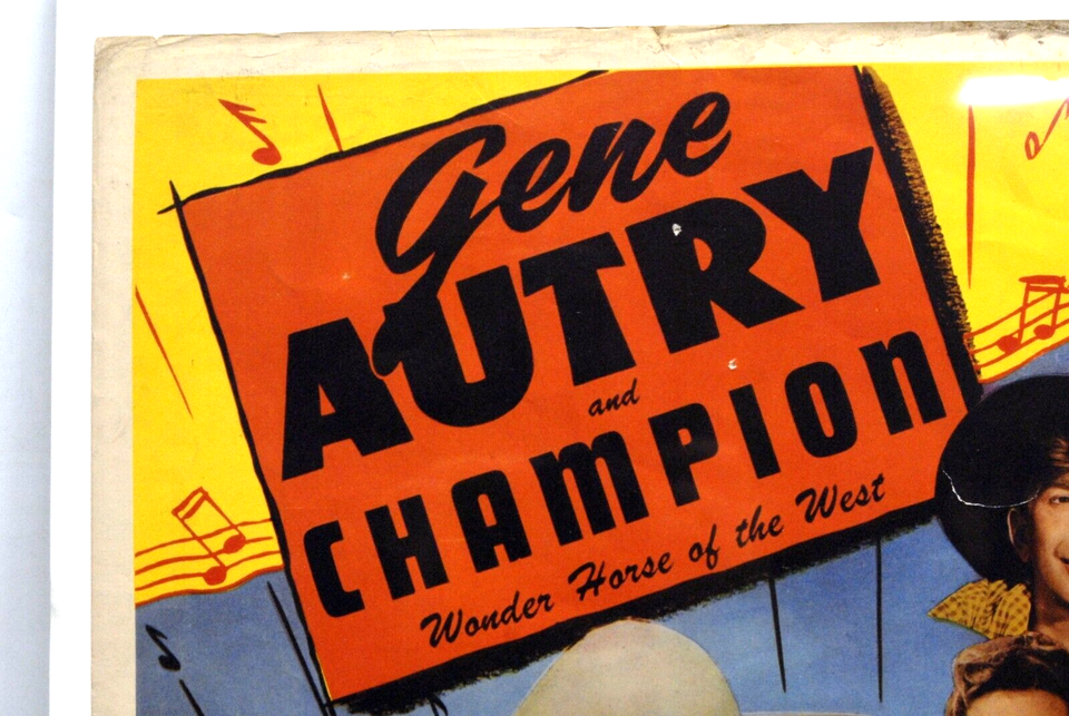 ORIGINAL 1947 GENE AUTRY WESTERN MOVIE POSTER "TRAIL TO SAN ANTONE ...