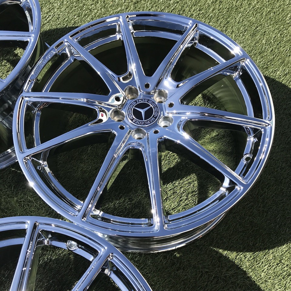 20" AMG RIMS WHEELS CHROME MERCEDES OEM FACTORY GENUINE SET 4 S63 S550 ...