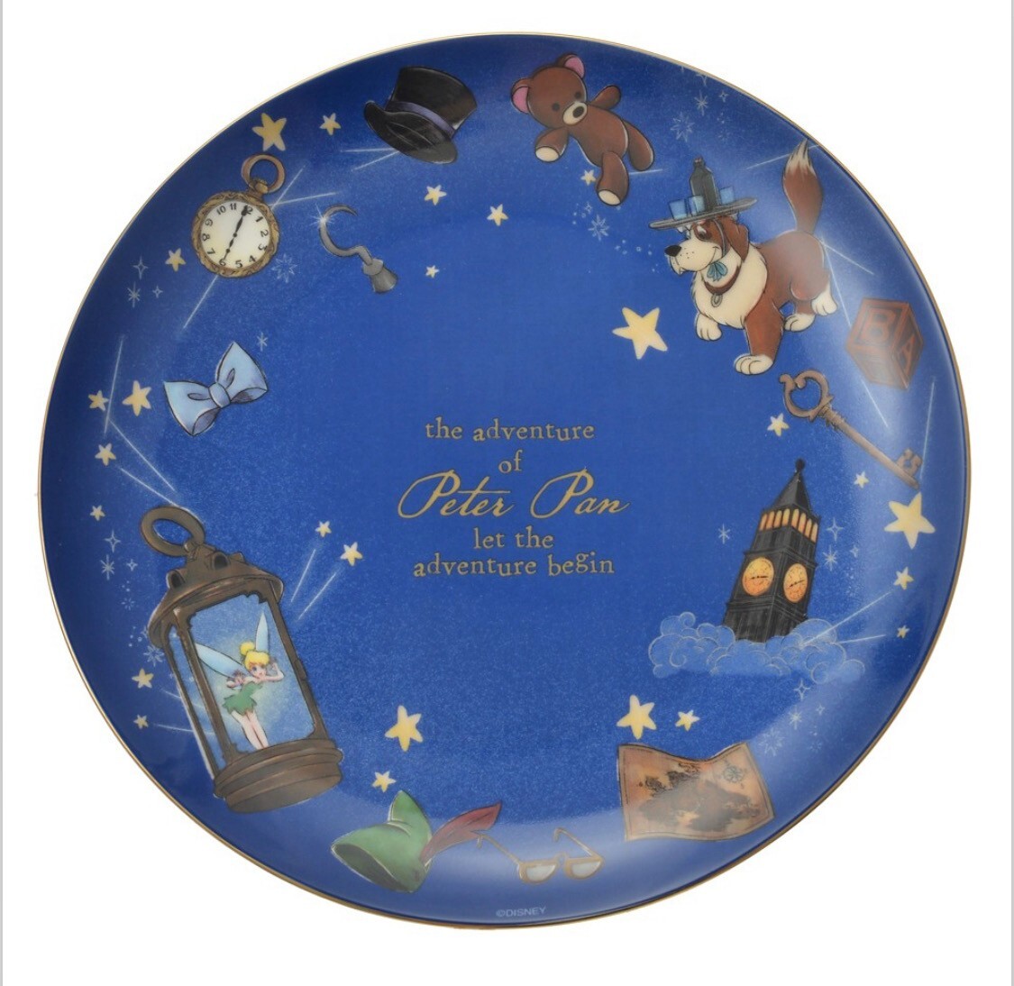 Disney Store Limited Peter Pan Plate Tinker Bell Nana Neverland Holiday ...