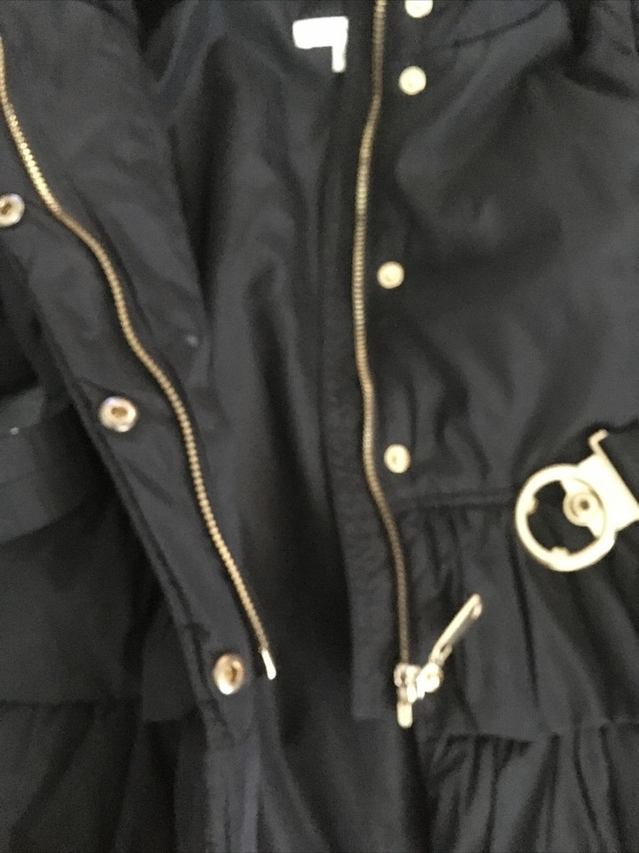 Twin Set - Girl’s Down Jacket Size 4 - Black/Gold Buckle Coat | eBay