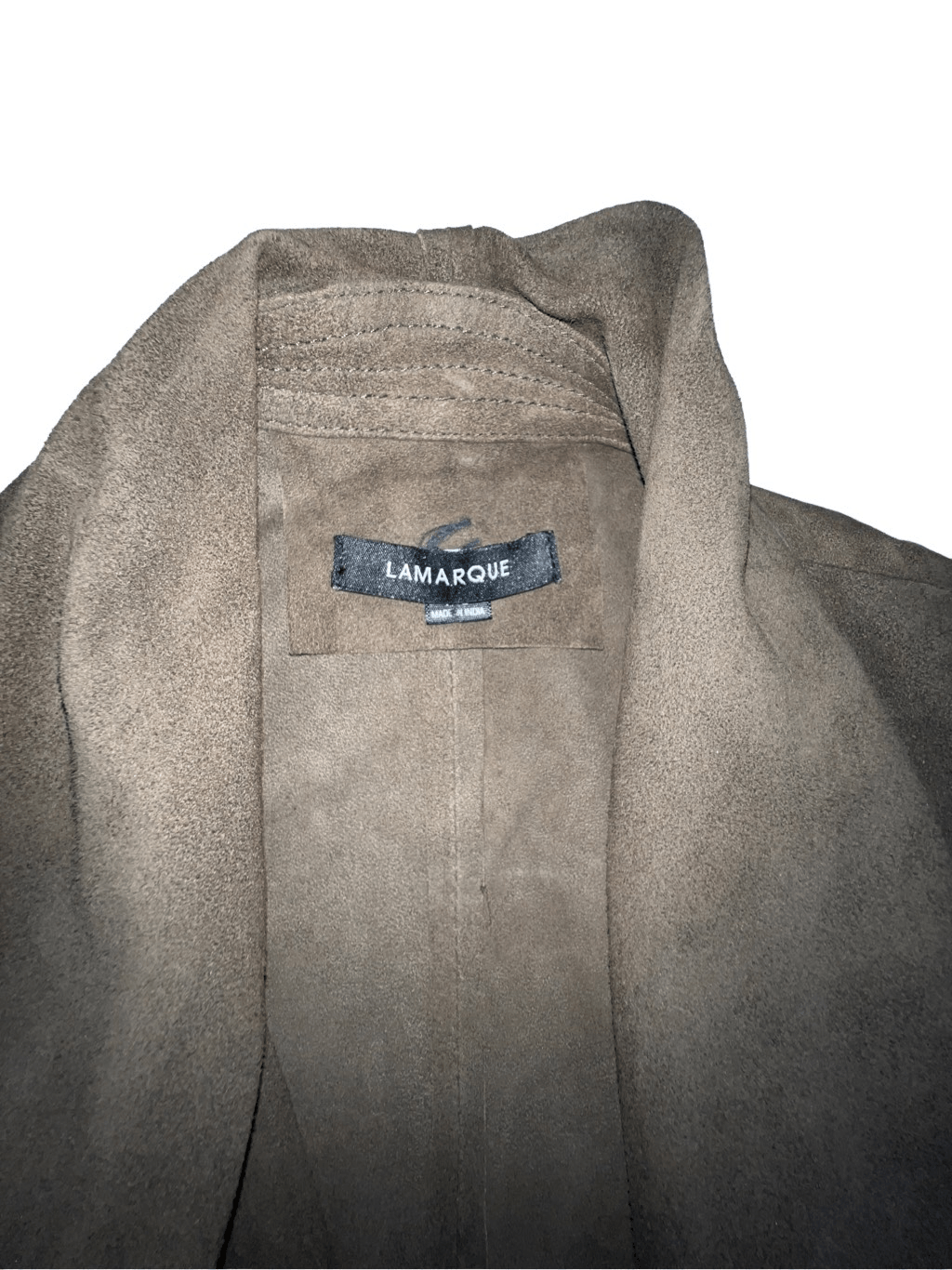 Lamarque Elem Drape Front Waterfall Goat Suede Leather Duster Vest ...