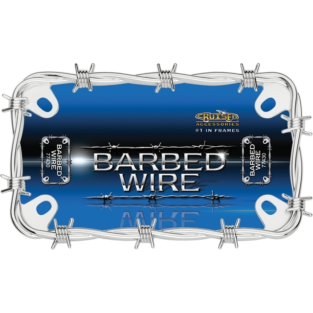 Cruiser Accessories 77430 Chrome MC Barbed Wire License Plate Frame for ...