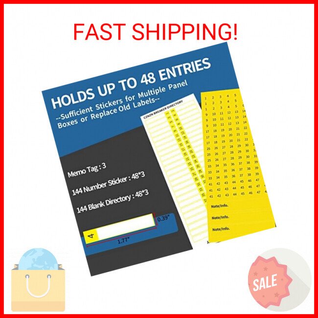 Electrical-Panel Labels Circuit Breaker-Box Stickers - 48*3 Blank ...