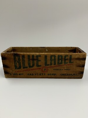 Vintage Wooden Pabst Ett Corp Blue Label Cheese Box Five Pounds Chicago ...