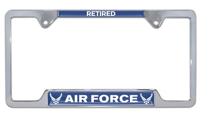 U.S. Air Force Retired Chrome Open Metal License Plate Frame | eBay