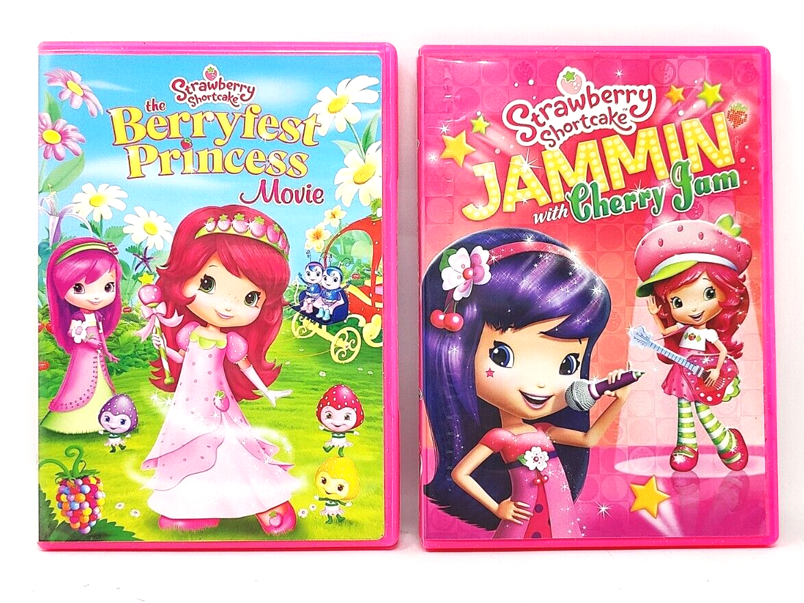 Strawberry Shortcake DVDs Lot of 2 Berryfest Princess Movie & Jammin ...