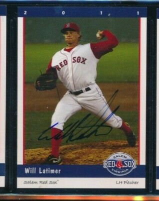 2011 Grandstand Salem Red Sox Will Latimer signed autograph tough swsw6 ...