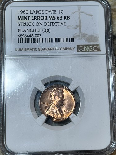 1960 LARGE DATE LINCOLN ERROR SUPER COOL DEFECTIVE PLANCHET NGC MS63 | eBay