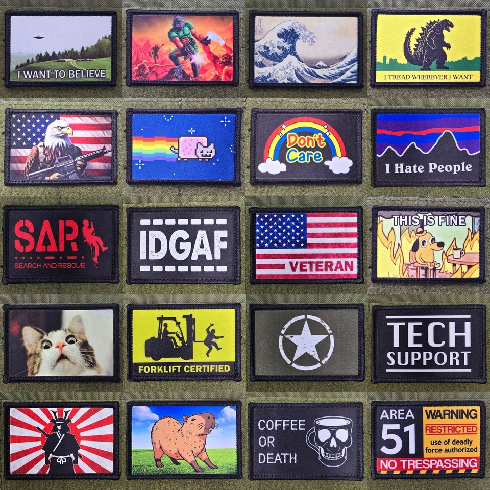 Big Chungus Patch Moral Tactical Meme Military Fun USA Flag Hook & Loop ...
