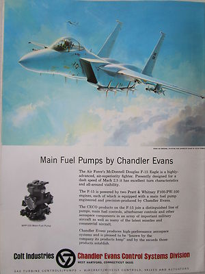 5/1973 PUB COLT CHANDLER EVANS MCDONNELL F-15 EAGLE FUEL PUMPS KEITH ...