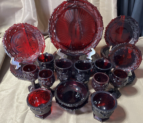 Avon Cape Cod Ruby Red Place Settings Dinnerware set, 24 pieces ...
