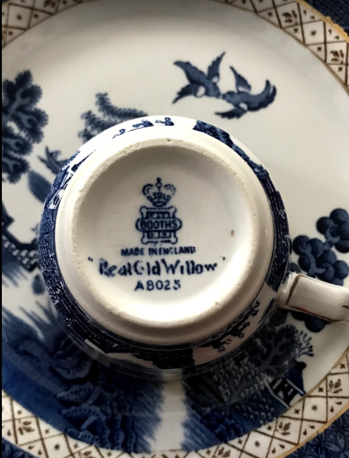 Vintage Midcentury Chinoiserie Blue and White English China Plate ...