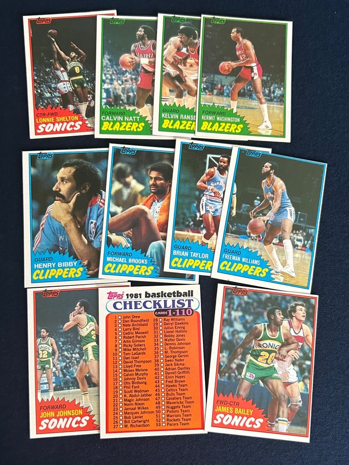 1981 TOPPS BASKETBALL WEST #67-110 38/44 CARD NEAR COMPLETE SET w ...